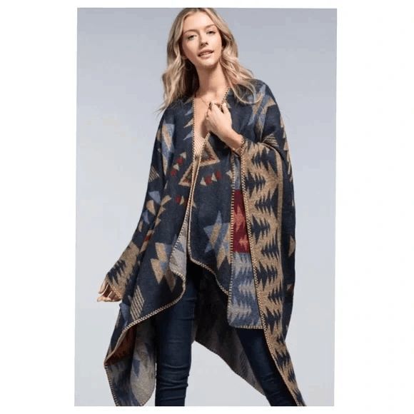 ruggine | Sweaters | Warm Western Ruana Cardigan Drape Poncho | Poshmark